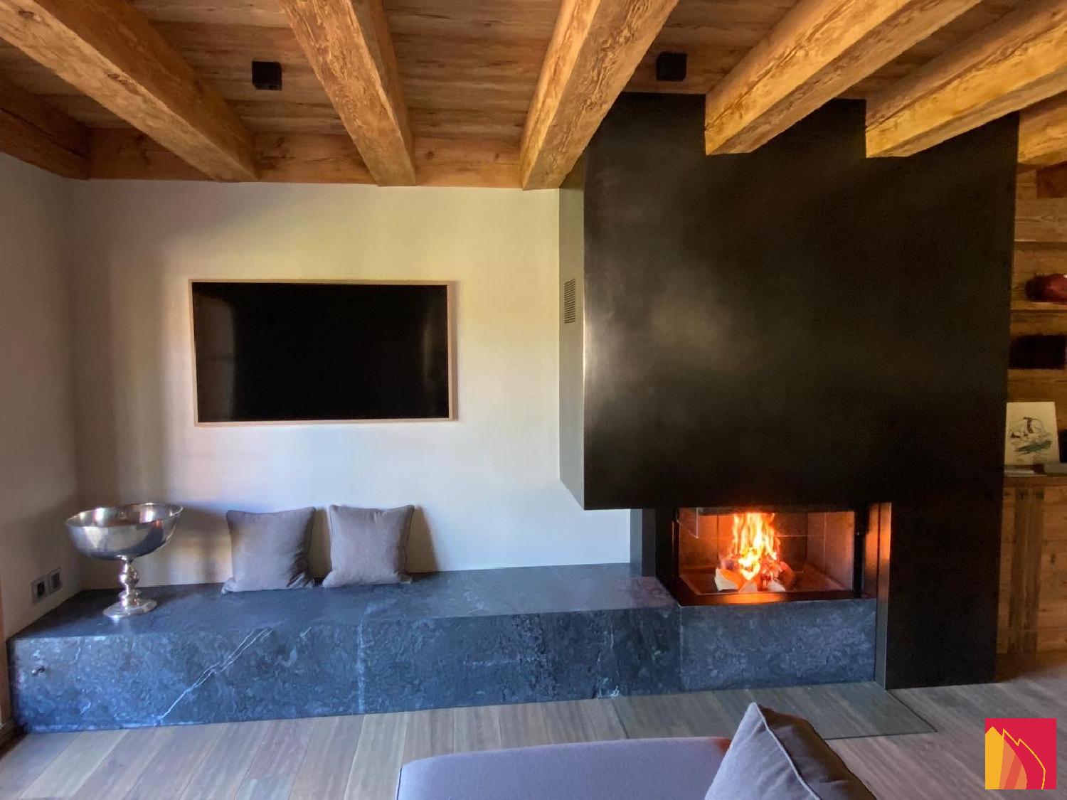 M-Design Luna Diamond 900CL - CR - Wood burning fireplace - Vitre latérale