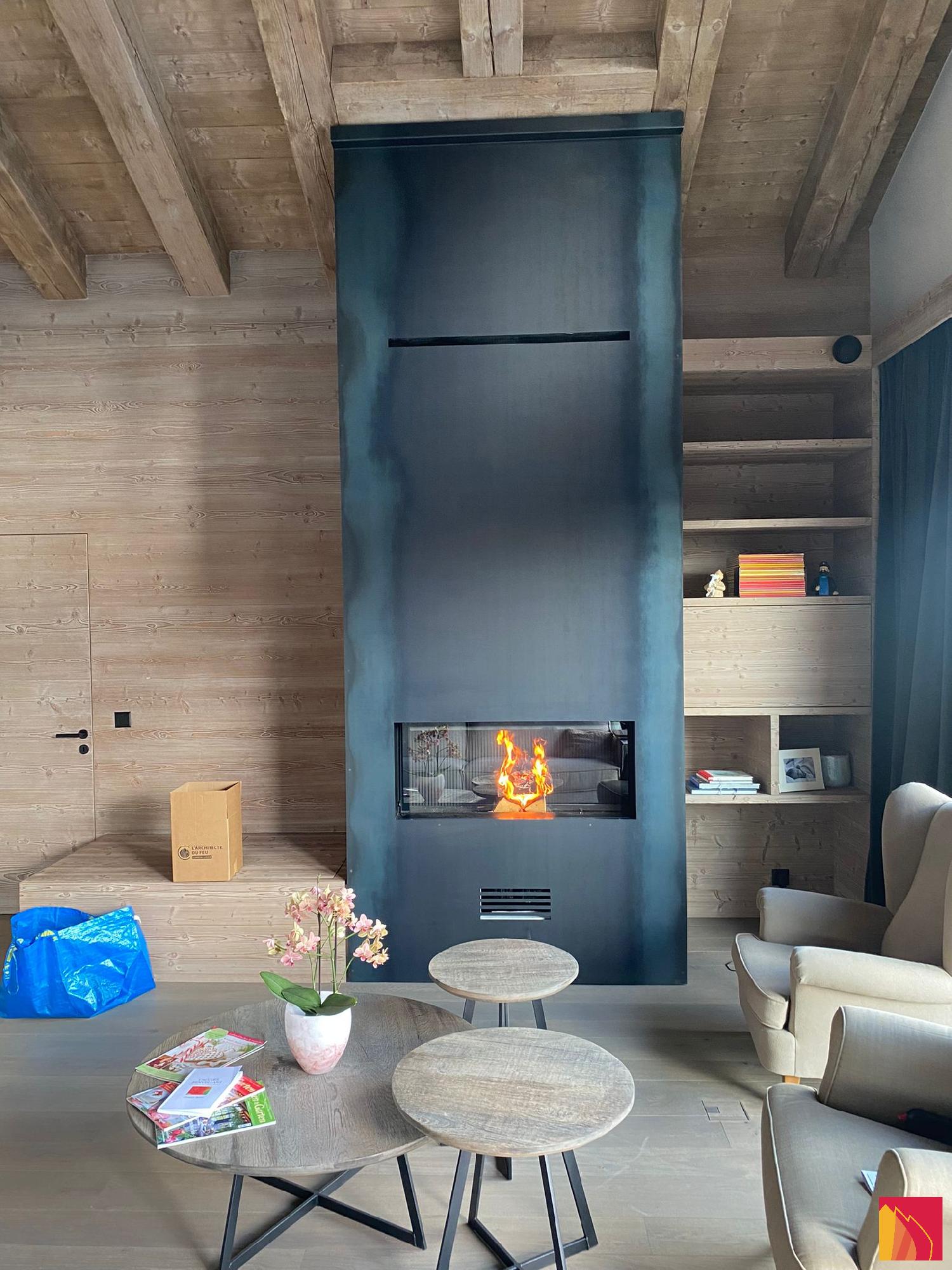 M-Design Luna Diamond 1150H - Wood burning fireplace - Frontale